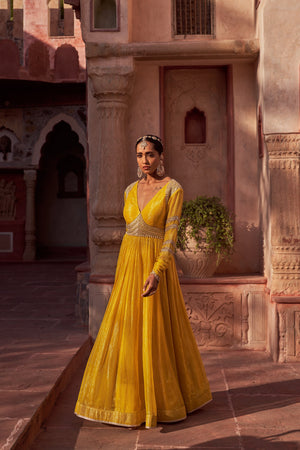 Basant Rani Anarkali Floor Length Anarkali In Foil Georgette With ...